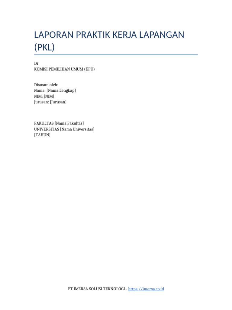 Contoh Laporan PKL Di KPU | PDF