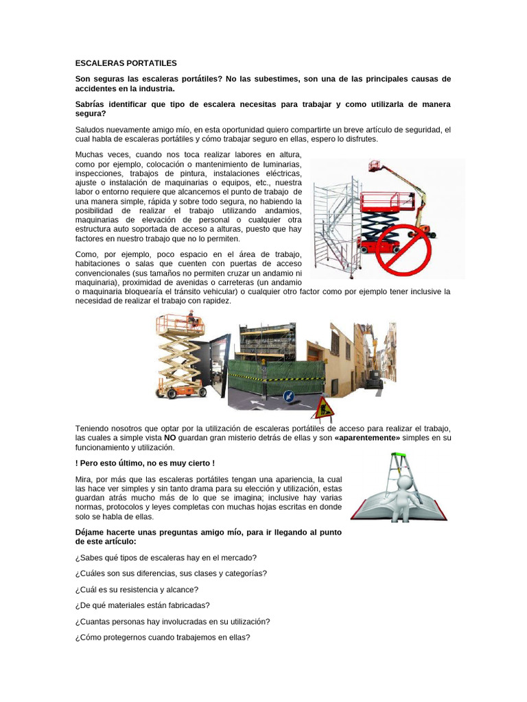 Seguridad en Escaleras Portátiles | PDF | Escalera
