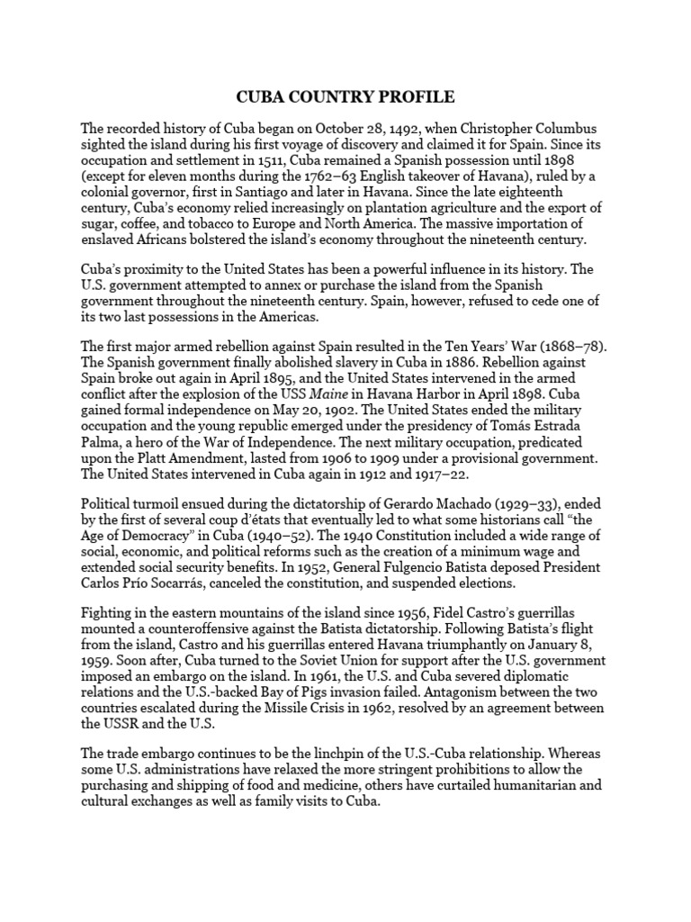 cuba-country-profile | PDF | Cost Of Living | Cuba