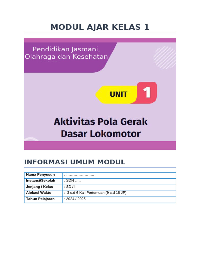 Pembelajaran Gerak Dasar Lokomotor | PDF