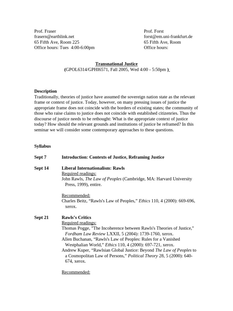 Fraser TransJustice | PDF | John Rawls | Jürgen Habermas