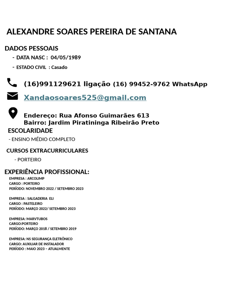 Curriculo Alexandre | PDF