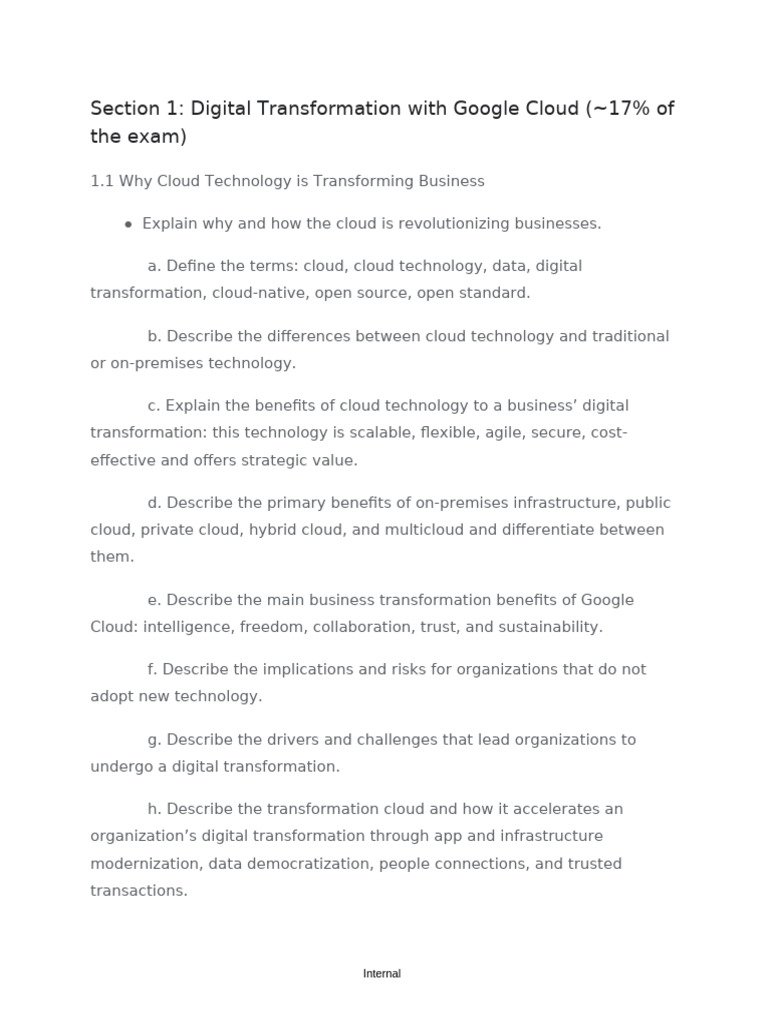 Google Cloud Digital Explaintion of Exam | PDF | Cloud Computing ...