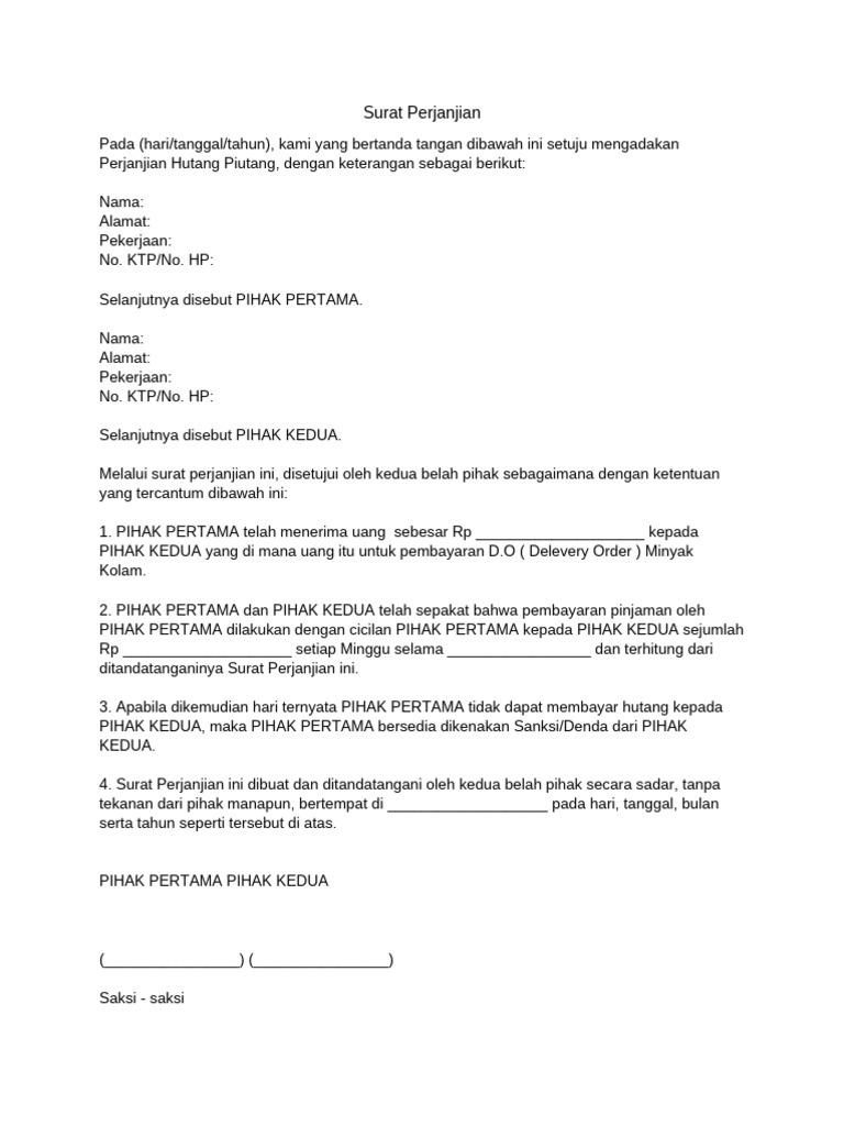 Surat Perjanjian | PDF