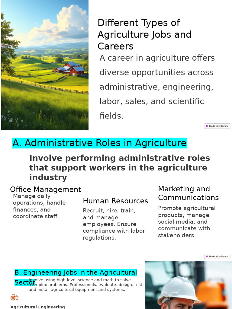 Different Types of Agriculture Jobs and Careers 123 | PDF | Agriculture ...