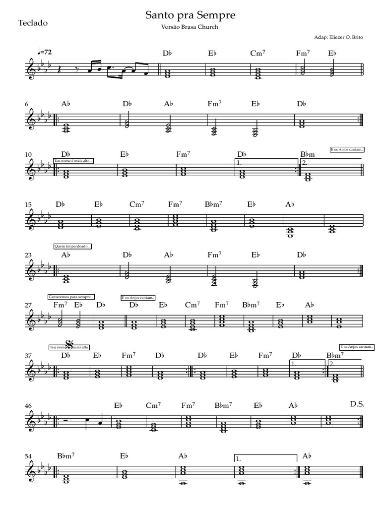Santo Pra Sempre - Teclado | PDF
