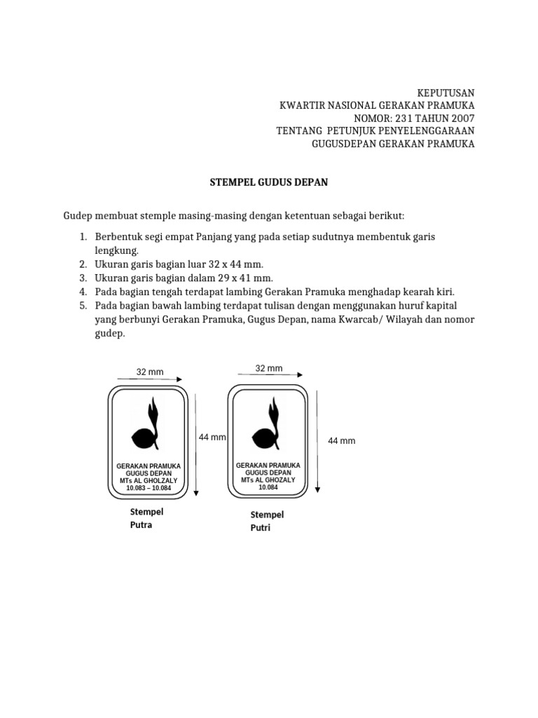 Desain Stempel Gudep Pramuka | PDF