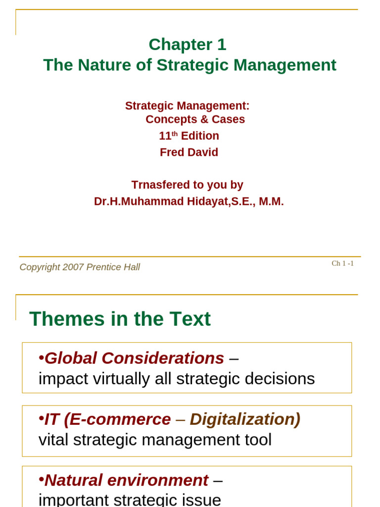 Chap01 (the Nature of Strategic Management) | PDF | Strategic ...