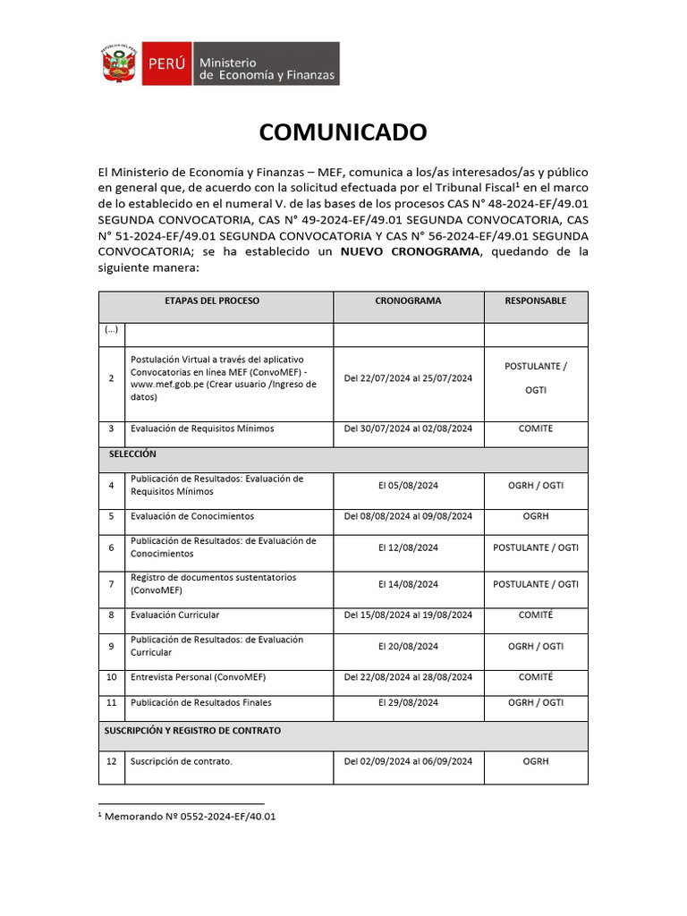Comunicado 1 | PDF