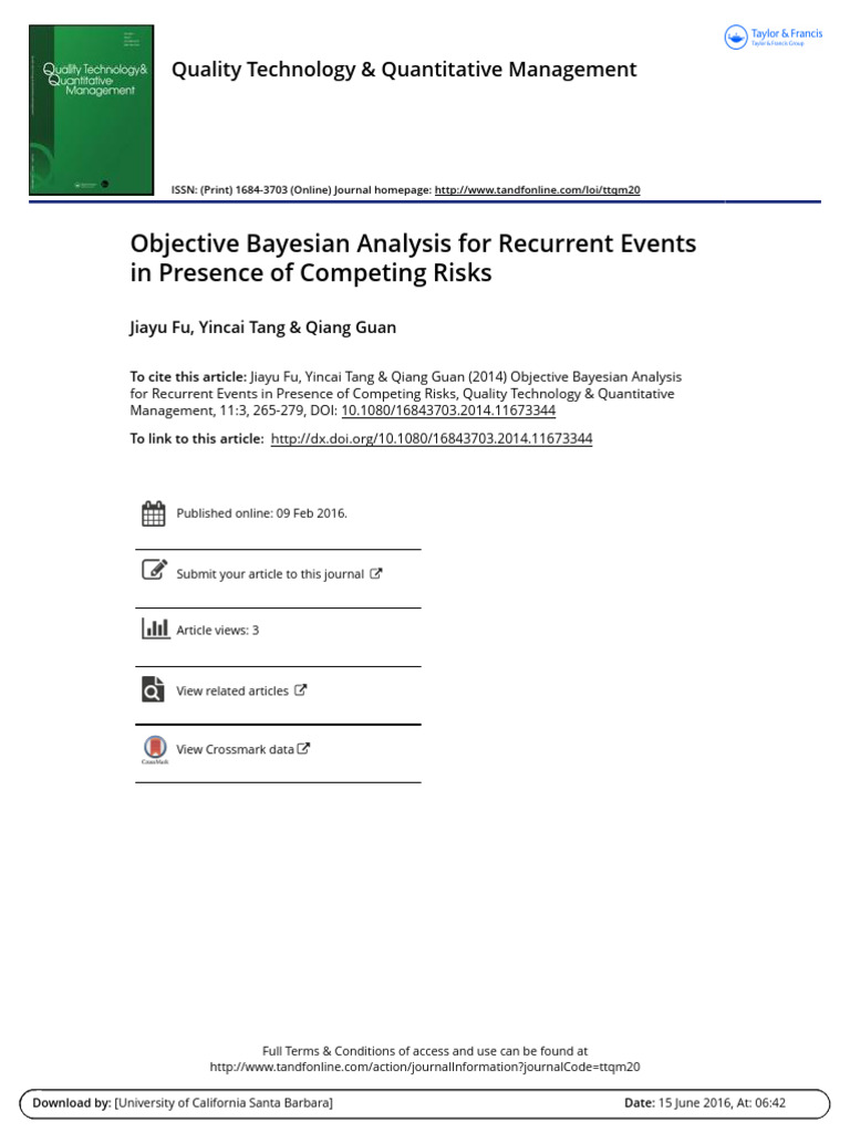 Bayesian Analysis of Recurrent Events | PDF | Statistical Inference ...