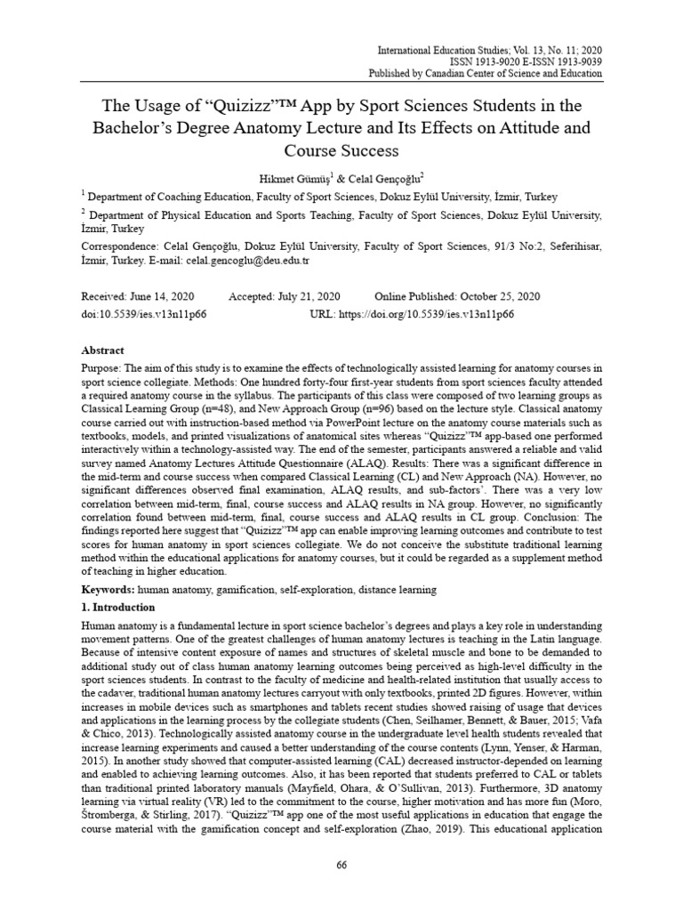 The Usage of Quizizz App by Sport Sciences Student | PDF | Educational ...