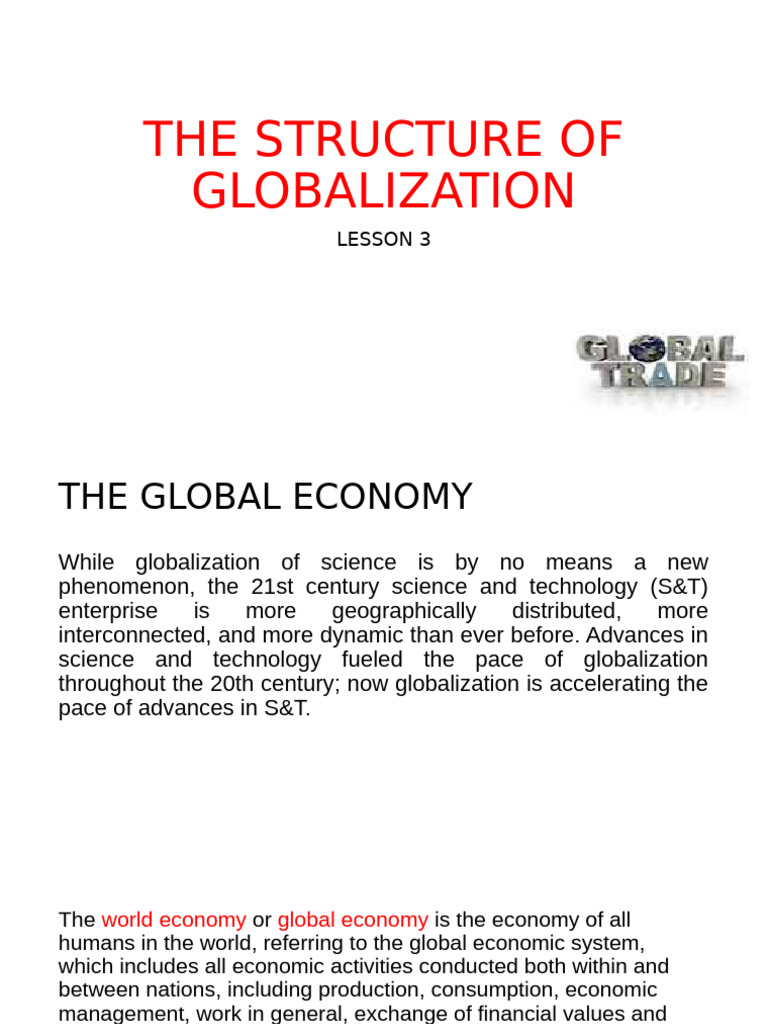 Lesson 3 - The Structure of Globalization | PDF