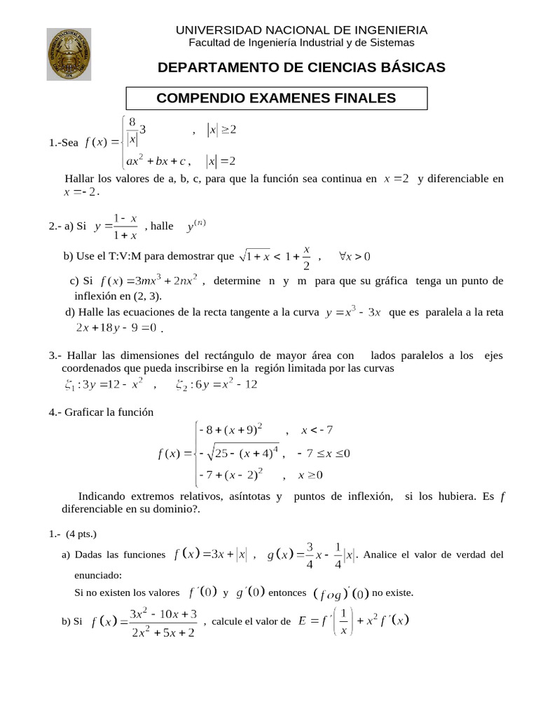 Compendio Ef de BM01 2022-2 | PDF | Derivado | Asíntota