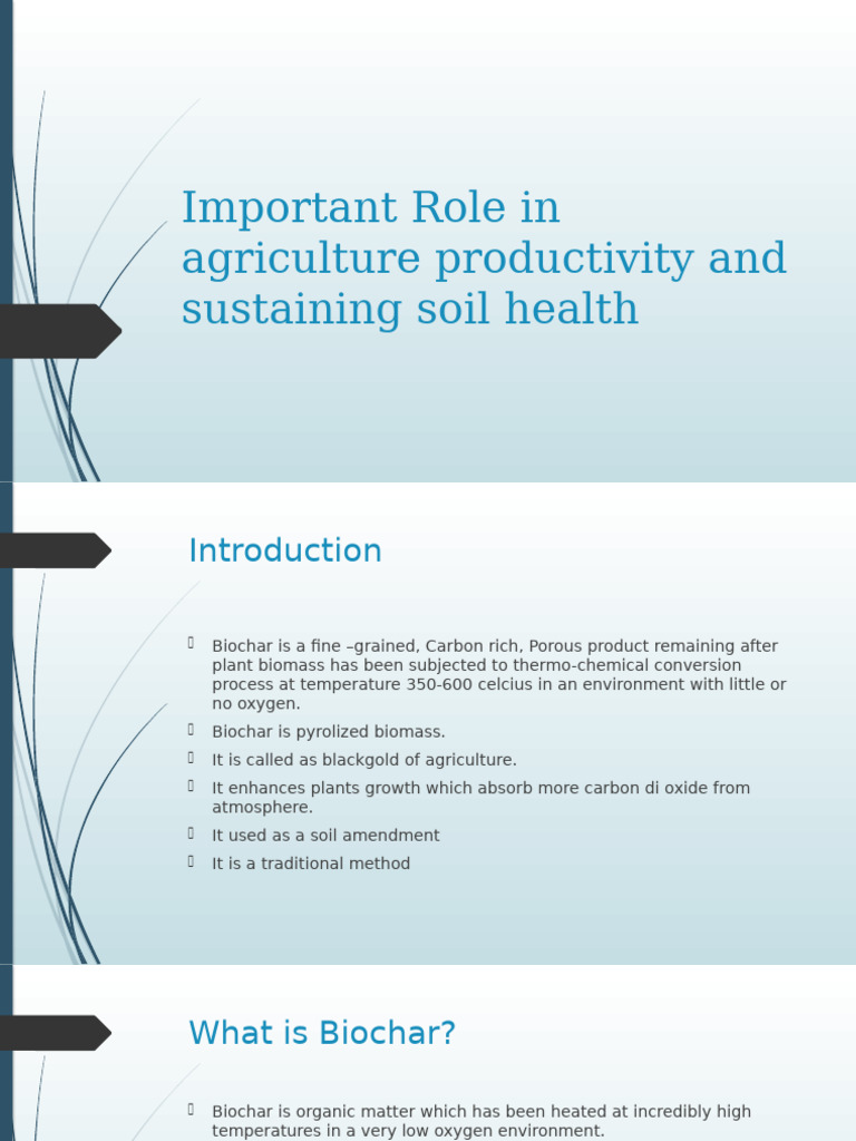 Benefits of Biochar in Agriculture | PDF