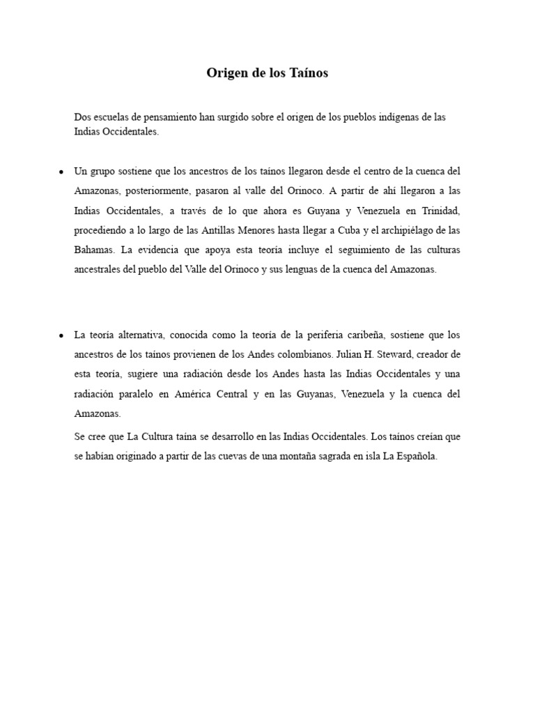 Origen de los Taínos | PDF