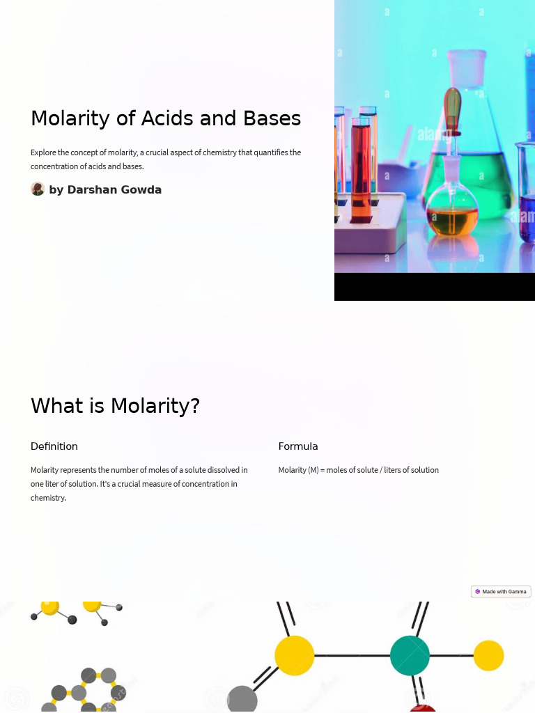 Molarity of Acids and Bases | PDF | Acid | Ph