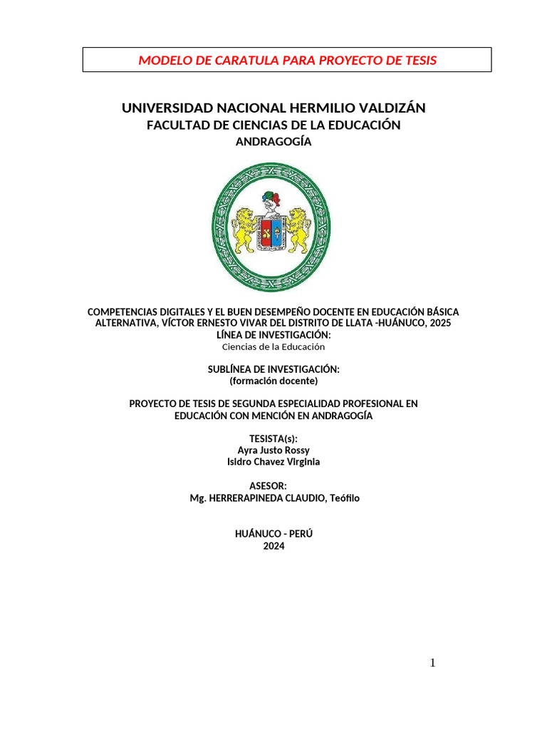 Modelo Caratula 2da Especialidad | PDF