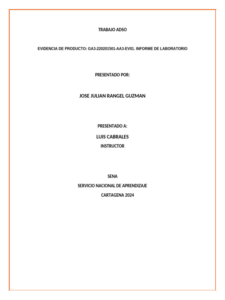 Evidencia de Producto Ga3-220201501-Aa3-Ev01. Informe de Laboratorio ...