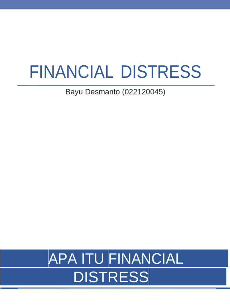 Financial Distress | PDF
