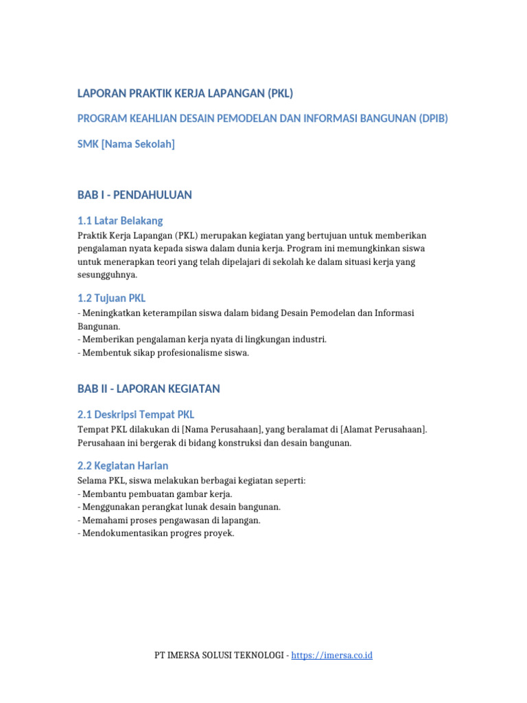 Laporan PKL SMK DPIB | PDF