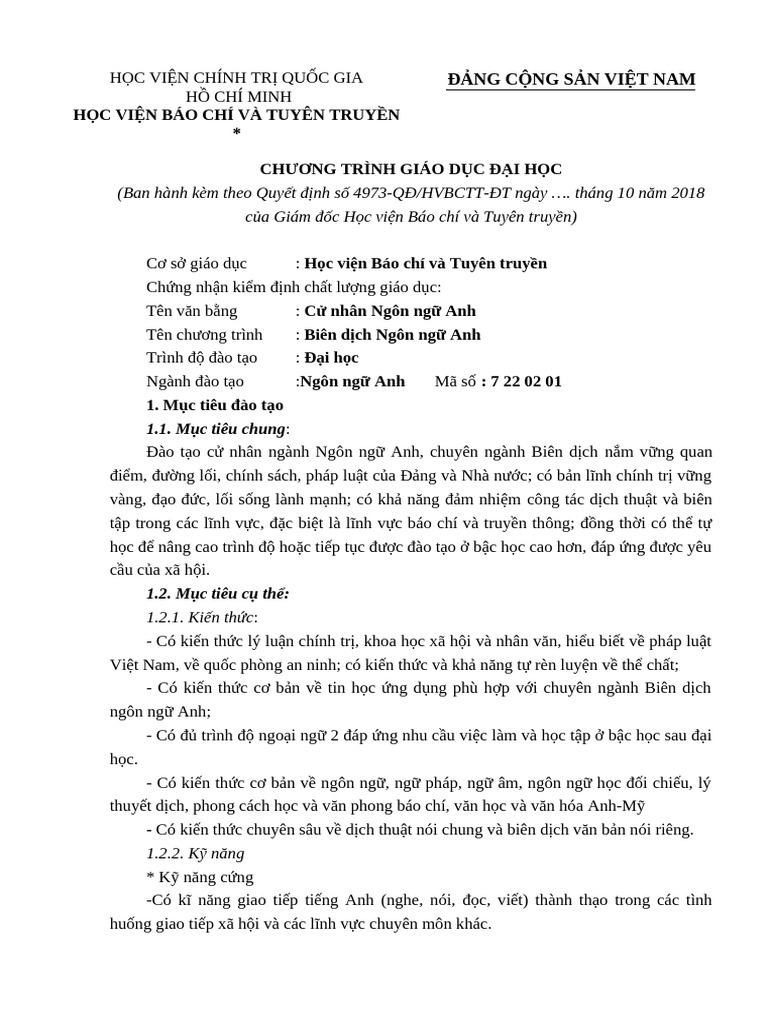 Khung CT NNA (Final Version 18.11) | PDF