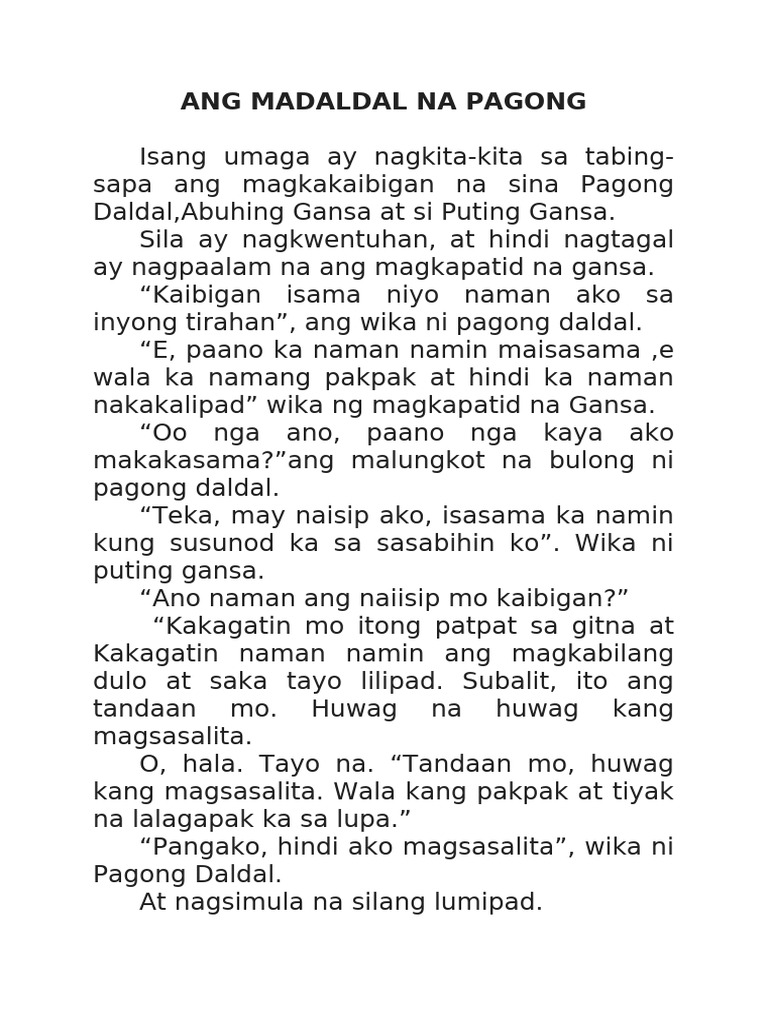 Ang Madaldal Na Pagong | PDF