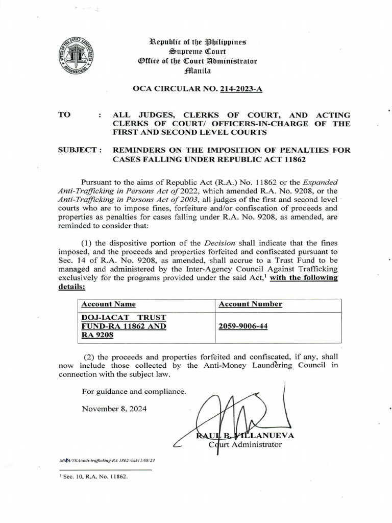 OCA Circular No. 214-2023-A | PDF