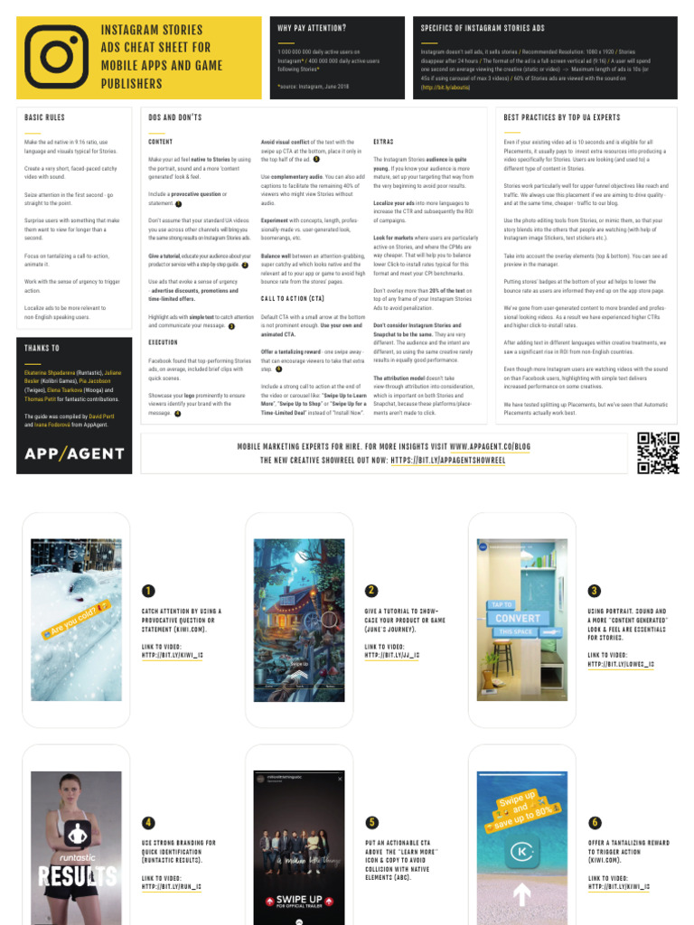 AppAgent Instagram Stories Ads Cheat Sheet | PDF | Snapchat | Multimedia