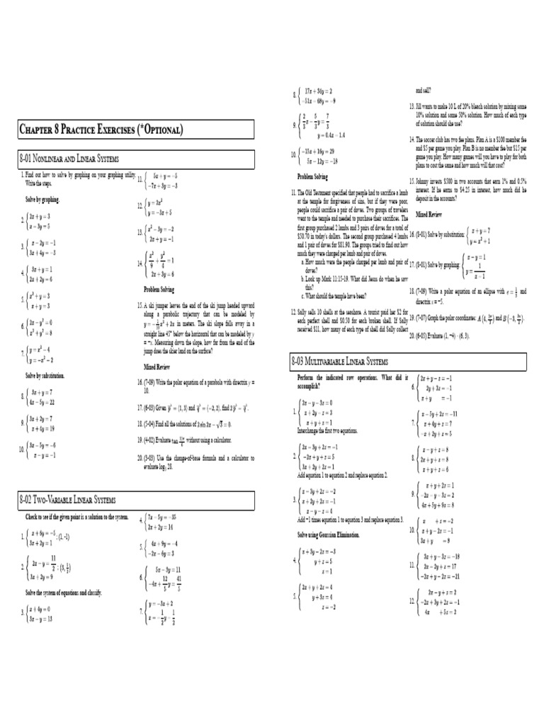 Precalculus 08 Practice Exercises | PDF | Mathematical Optimization