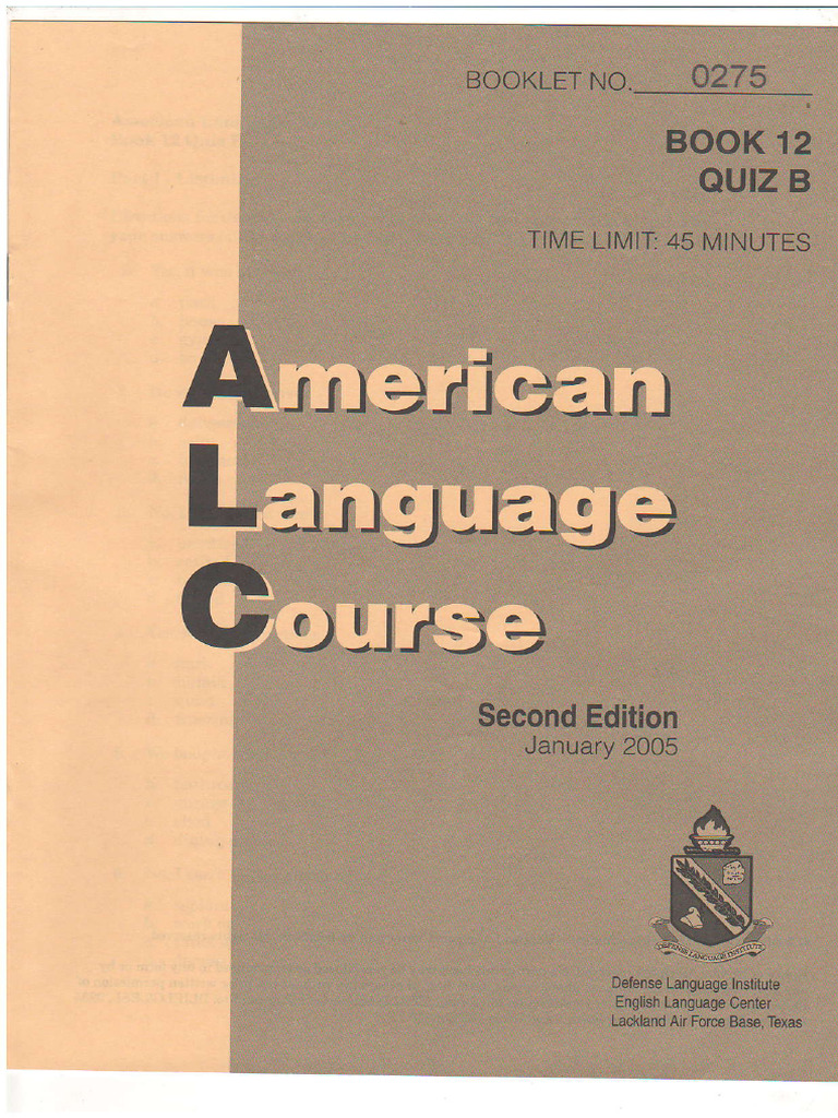 American Language Course Book 12 Quiz B | PDF