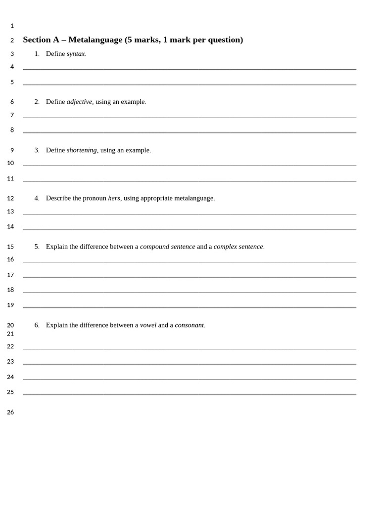 Metalanguage and Text Analysis Guide | PDF | Grammar | Syntax