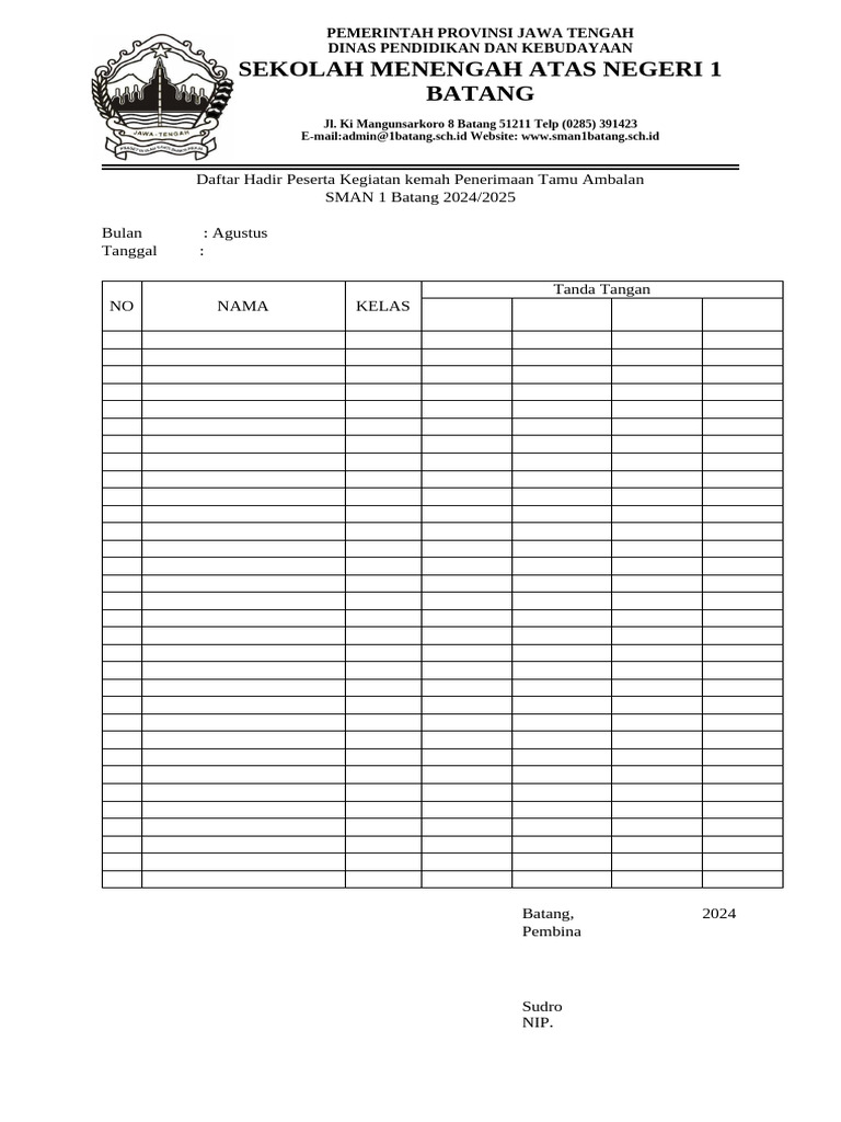 Daftar Hadir Panitia Kpta | PDF