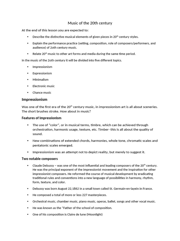 Music of the 20th century | PDF | Musical Compositions | Music Theory