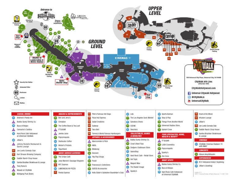 City Walk Map | PDF | Universal Orlando | Restaurants