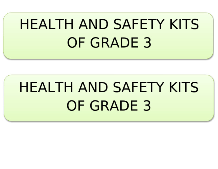 Health Kits | PDF
