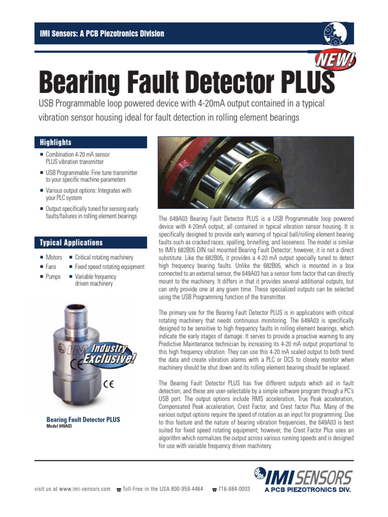 Bearing Fault Detector Plus PDF 263 Kb | PDF | Sensor | Electrical ...