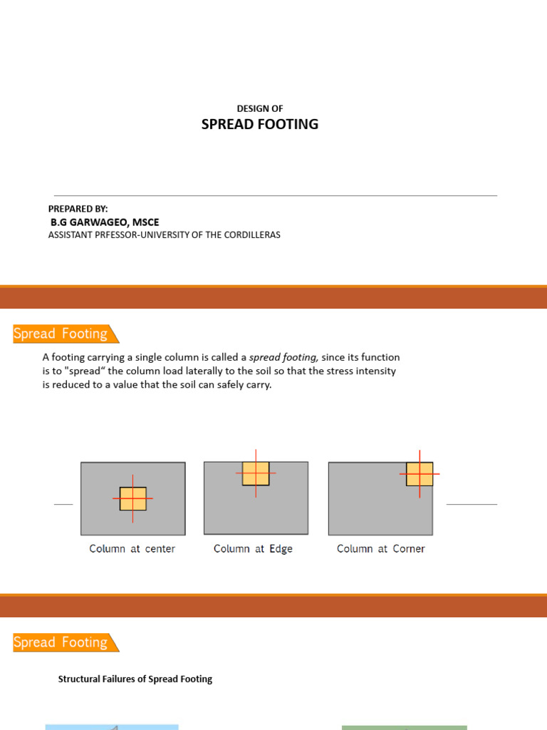 Design and Analysis of Spread Footings | PDF | Pressure | Continuum ...