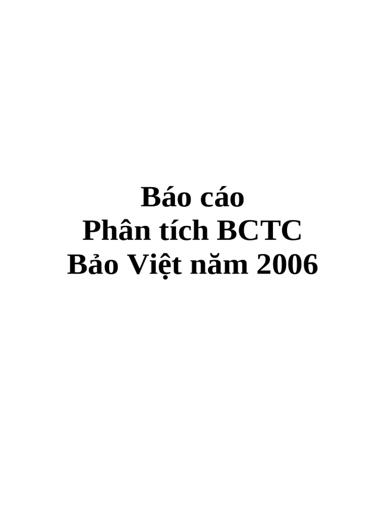 Phan Tich Bctc Bao Viet 2006 0288 | PDF