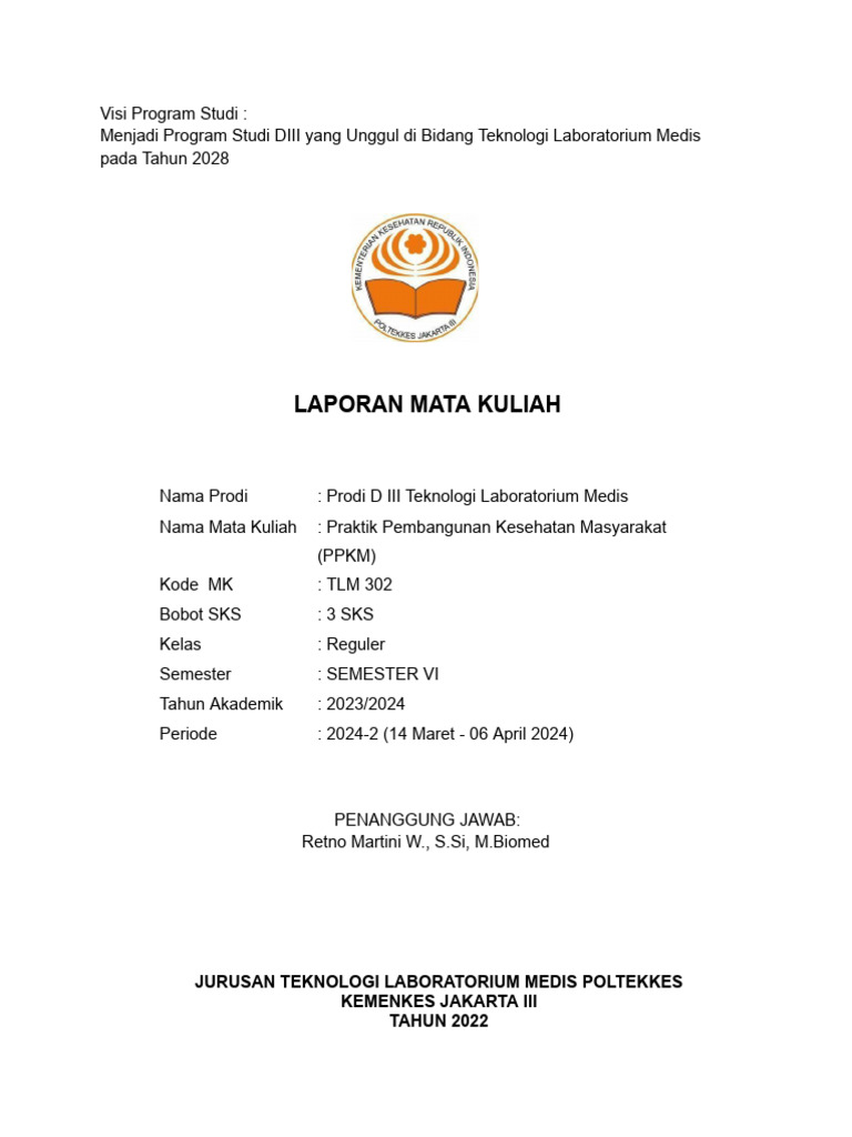 Laporan PPKM Prodi TLM 2024 | PDF