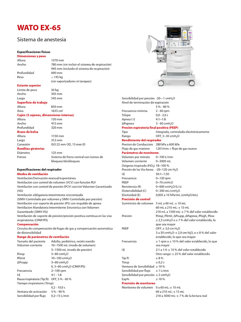 Anesthesia - WATO EX-65 - 2525 - Dat T - ES-LA - 20210330 | PDF