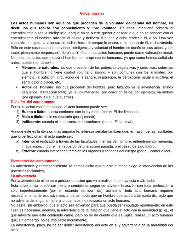 Actos Morales | PDF | Moralidad | Ignorancia