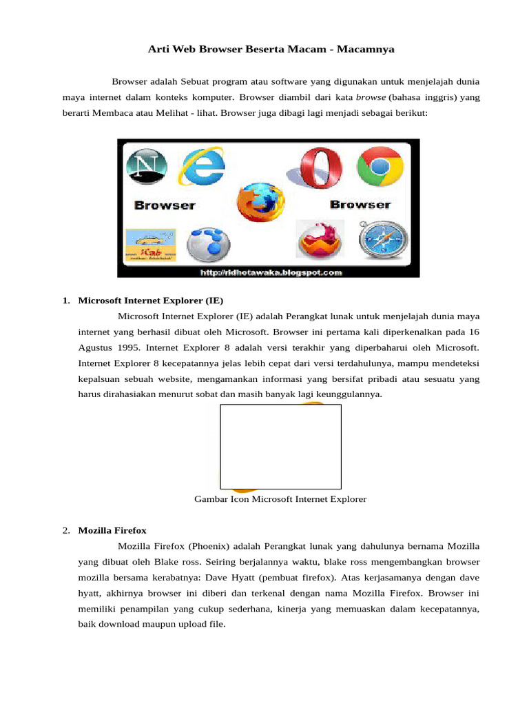 Arti Web Browser Beserta Macam | PDF
