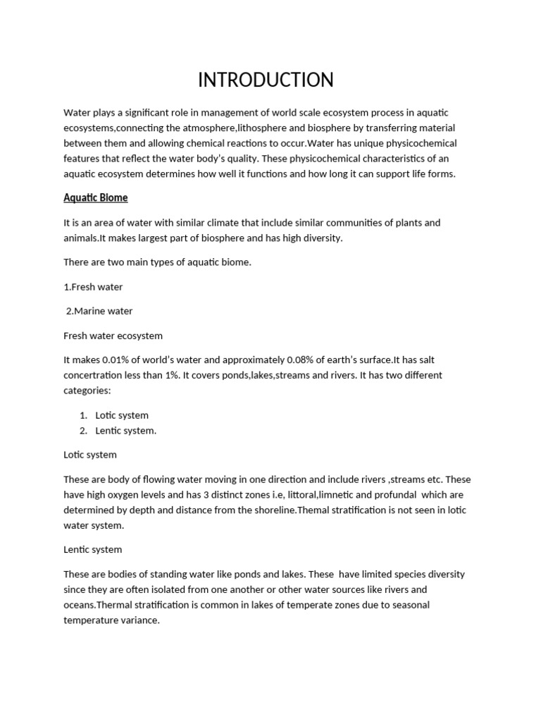 INTRODUCTION of pond | PDF | Pond | Water