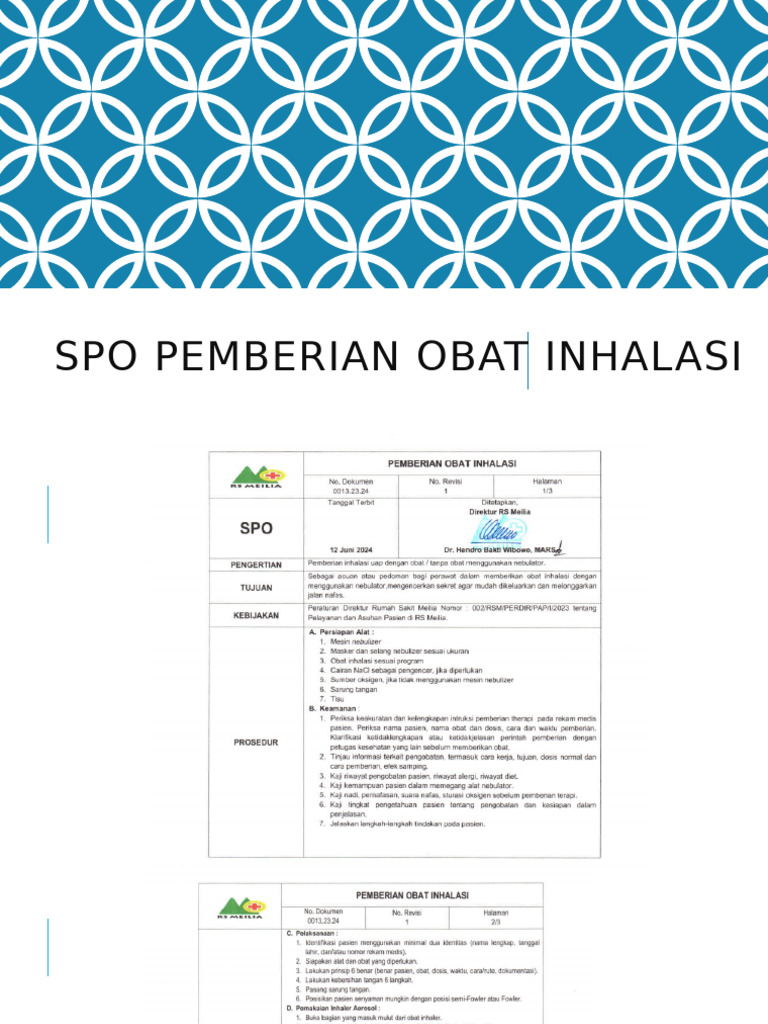 PPT SPO PEMBERIAN OBAT INHALASI | PDF