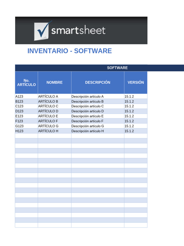 5 Software Inventory Tracking Template ES1 | PDF | Informática ...