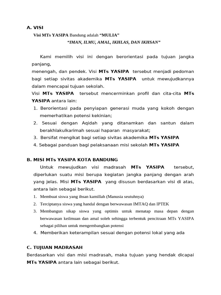 VISI MISI | PDF
