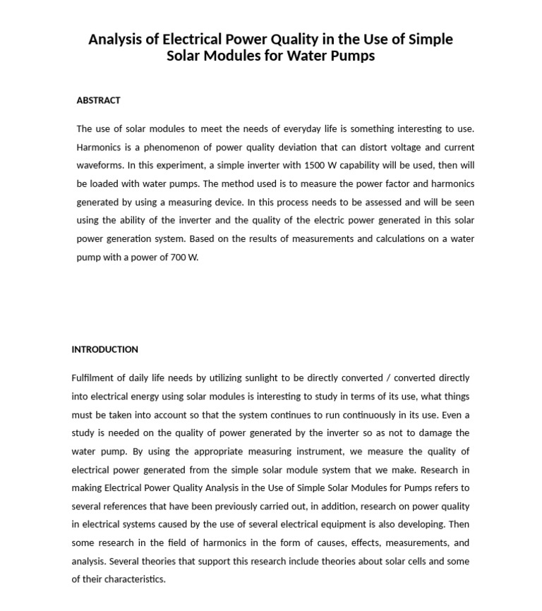 Analysis of Electrical Power Quality in The Use | PDF