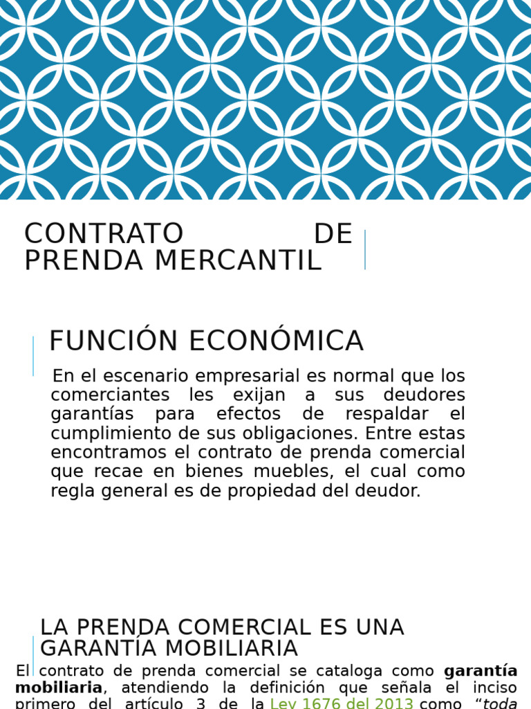 Contrato de Prenda Comercial: Guía Legal | PDF | Pagos | Derecho privado
