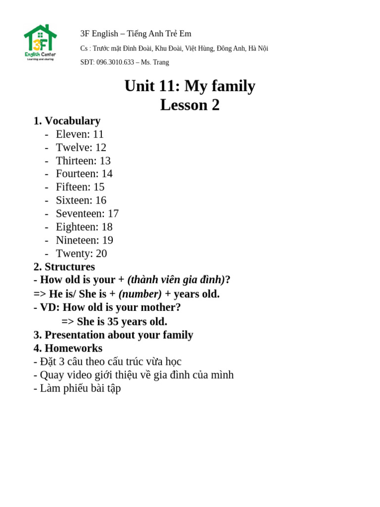 BTVN Unit 11 Lesson 2 | PDF