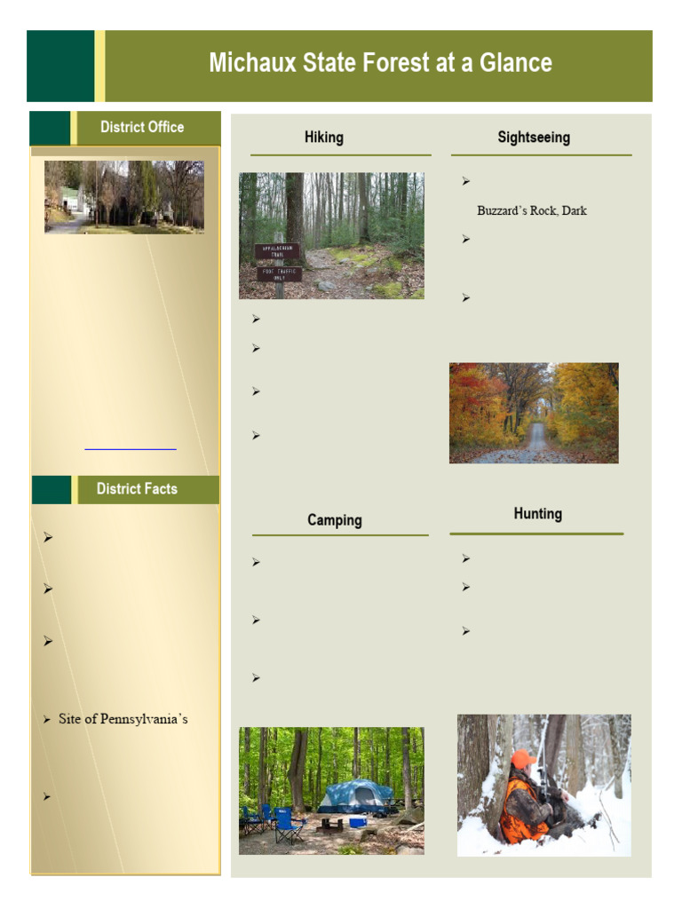 Michaux_State_Forest_at_a_Glance | PDF | Outdoor Recreation